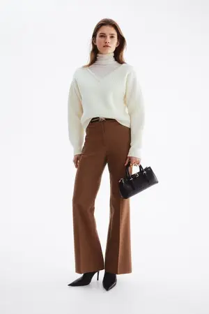 H&m Belted Bootcut Trousers