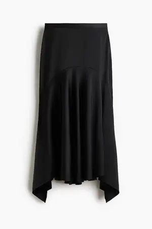 H&m Satin Twill Midi Skirt