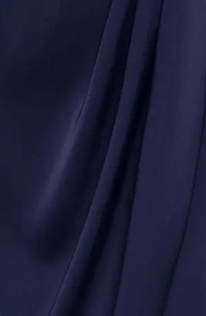 Betsy & Adam One-shoulder Satin Cocktail Dress - Navy