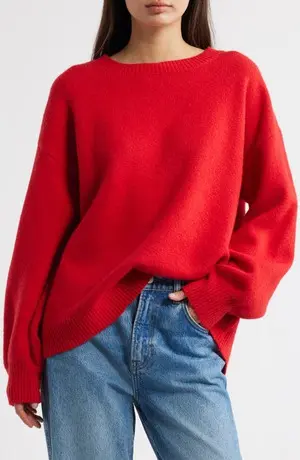Princess Polly Ryanna Crewneck Sweater With Drop Shoulders And Ribbed Trim