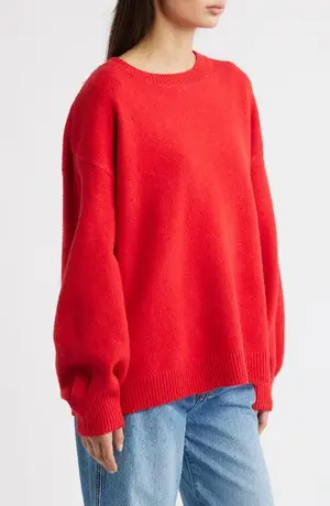 Princess Polly Ryanna Crewneck Sweater With Drop Shoulders And Ribbed Trim