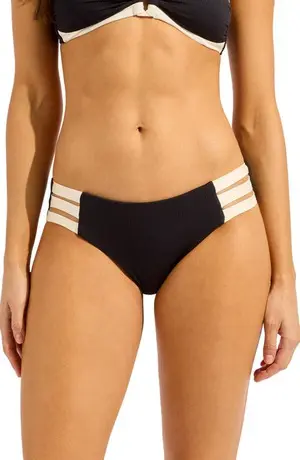 Seafolly Multi-strap Hipster Bikini Bottoms - Black