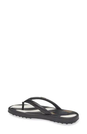 TOD'S Stripe Leather Gomma Flip Flops