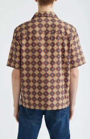 WAX LONDON Didcot Cotton Seersucker Camp Shirt