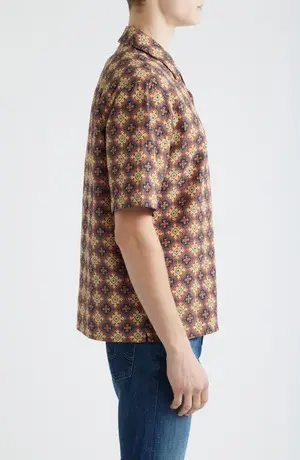 WAX LONDON Didcot Cotton Seersucker Camp Shirt