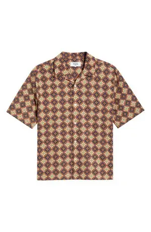 WAX LONDON Didcot Cotton Seersucker Camp Shirt