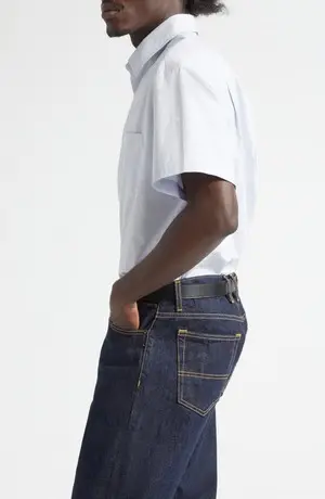 NOAH Oversize Short Sleeve Cotton Poplin Button-up Shirt