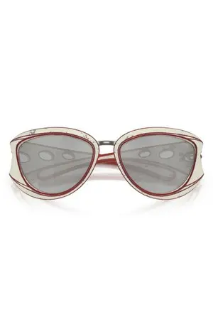 DIESEL® Cat Eye Sunglasses - White Brushed Red/silver