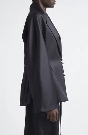 GRACE LING Padlocks Wool Blend Satin Blazer