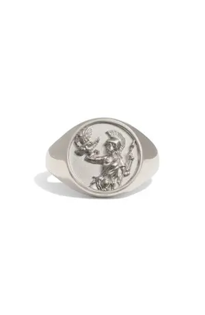 AWE INSPIRED Goddess Signet Ring - Athena/sterling Silver