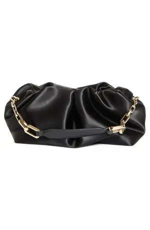 CHRISTIAN LOUBOUTIN Eva Neoprene Satin Clutch - Bk01 Black