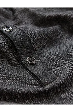 John Varvatos Olivari Slub Cotton Piqué Polo - Black
