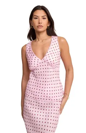 NOBODY'S CHILD Alara V-neck Polka Dot Top