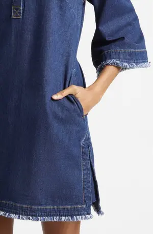 Cinq À Sept Dany Fringe Denim Shirtdress