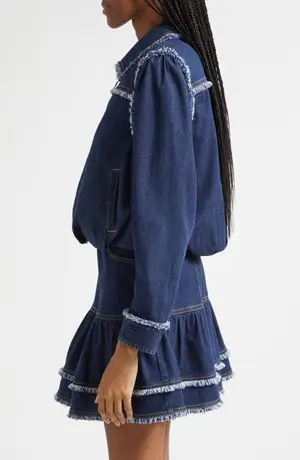 Cinq À Sept Indria Fringe Denim Jacket