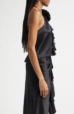 Cinq À Sept Hallie Rosette Silk Top - Black