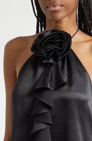 Cinq À Sept Hallie Rosette Silk Top - Black