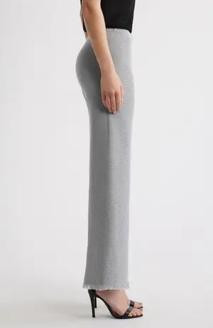 Kobi Halperin Wide Leg Knit Pants With Frayed Hem