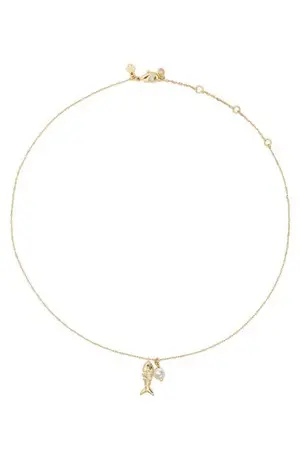 Kate Spade New York Summer Daze Fish Pendant Necklace With Faux Pearl Charm