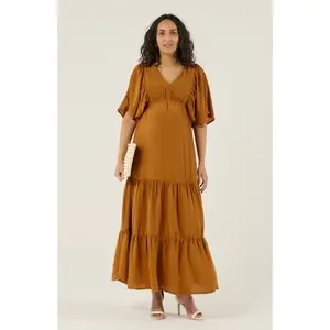 CACHE COEUR Claudette Maternity Maxi Dress - Camel