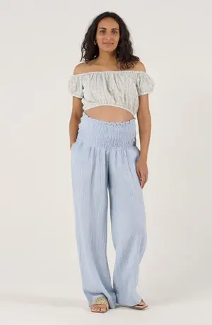 CACHE COEUR Myriam Maternity Smocked Pants - Blue