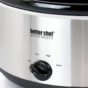 BETTER CHEF 4 Quart Oval Stainless Steel Slow Cooker With Removable Stoneware Crock