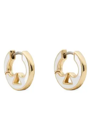 Kate Spade New York Everyday Spade Cutout Huggie Hoop Earrings - White.