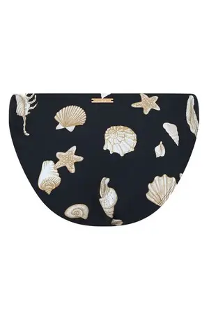 MILLY Margot Seashell Bikini Bottoms - Black/white