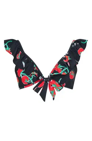 MILLY Pomodoro Ruffle Bikini Top