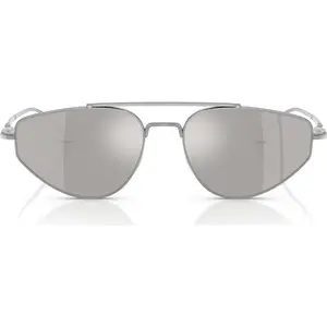 Oliver Spencer Oliver Peoples Jil Sander Edition 5 Irregular Sunglasses Silver/soft Silver Mirror