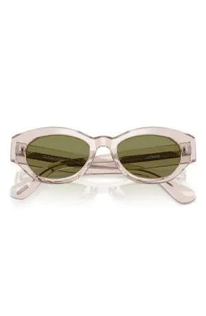 Oliver Spencer Lerrue Oval Sunglasses - Linen/green