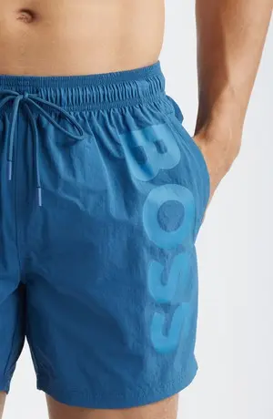 BOSS Octopus Swim Trunks - Open Blue