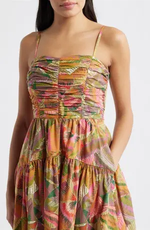 Vince Camuto Pleated Cotton Poplin Maxi Sundress