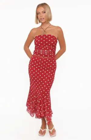 PETAL & PUP Tullia Polka Dot Mesh Skirt