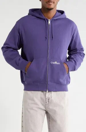Carhartt Work In Progress Embroidered Logo Zip Hoodie