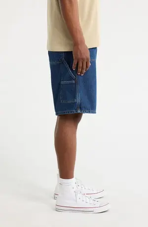 Carhartt Work In Progress Double Knee Denim Shorts - Blue (stone)