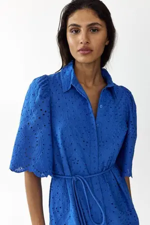 H&m Broderie Anglaise Cotton Shirt Dress