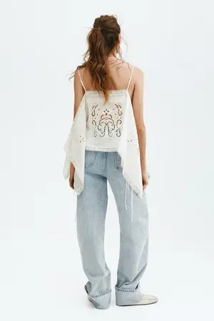 H&m Broderie Anglaise Strappy Top