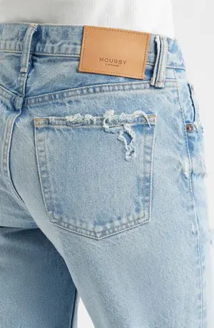 Moussy Vintage Odessa Ripped Ankle Straight Leg Jeans