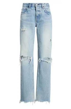 Moussy Vintage Odessa Ripped Ankle Straight Leg Jeans