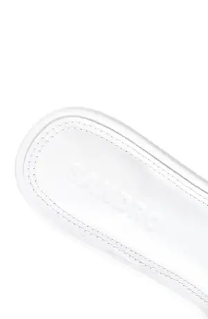 Sandro Metallic Leather Heeled Mules - White