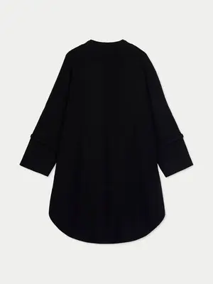 Gobi Cashmere Button-front Poncho - Black