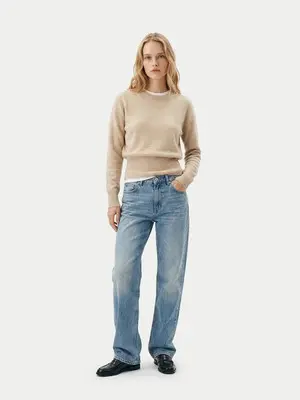 Gobi Cashmere Cinched-waist Sweater - Beige