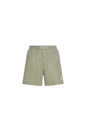 Brunello Cucinelli Printed Swim Trunks With Drawstring Waist - Sage