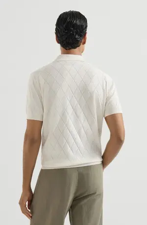 Brunello Cucinelli Lightweight Knit Polo - White