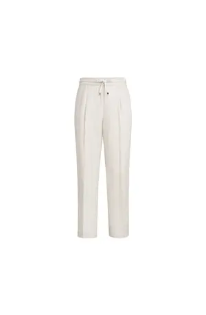 Brunello Cucinelli Chalk Stripe Linen Trousers - Shell