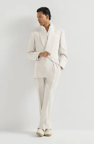 Brunello Cucinelli Délavé Silk Twill Tuxedo With One-and-a-half Breasted Blazer With Shawl Lapel And Trousers With Double Pleats