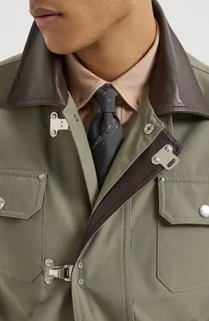 Brunello Cucinelli Slubbed Stripes Silk And Cotton Neck Tie - Anthracite