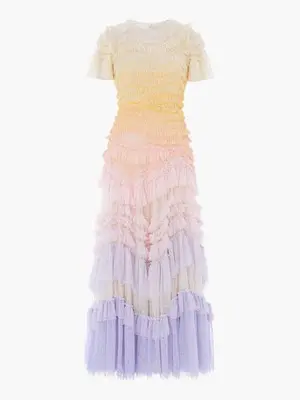 NEEDLE & THREAD Short Sleeve Ombre Gown