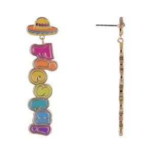 HALLMARK Enamel Fiesta Linear Drop Earrings